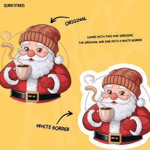 Christmas Santa Coffee Png, Cozy Christmas Clipart, Cute Santa Claus ...