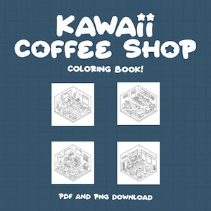 Coffee Shop Coloring Book Cafe Coloring Book Cozy Cafe Coloring Coffee ...