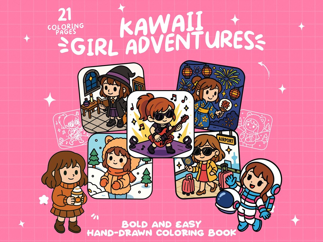 Cute Girl Coloring Pages Kawaii Girl Coloring Book Pdf Cozy Coloring ...
