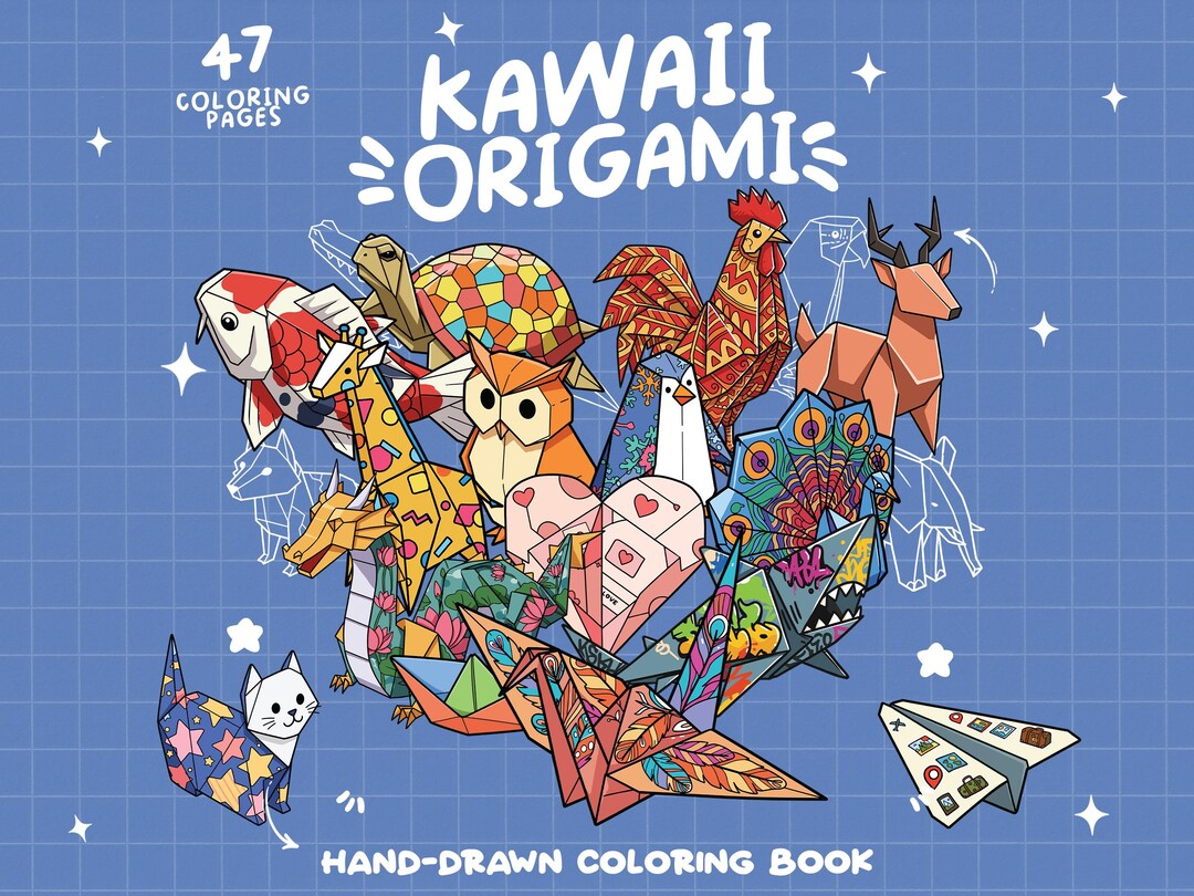 Origami Coloring Book Geometric Coloring Graffiti Abstract Coloring ...