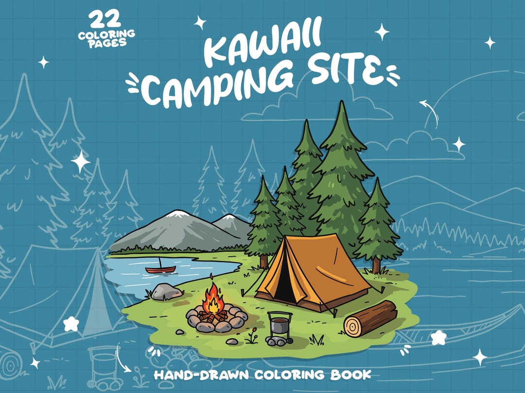 Camping Coloring Pages Outdoor Coloring Forest Landscape Coloring Scene ...