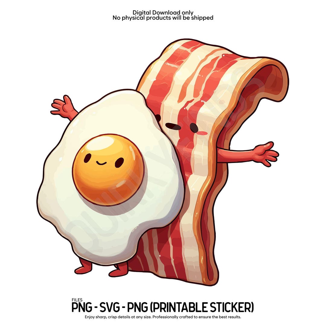 Perfect Pair Bacon Egg Clipart, Perfect Match Couple Clipart, Matching ...