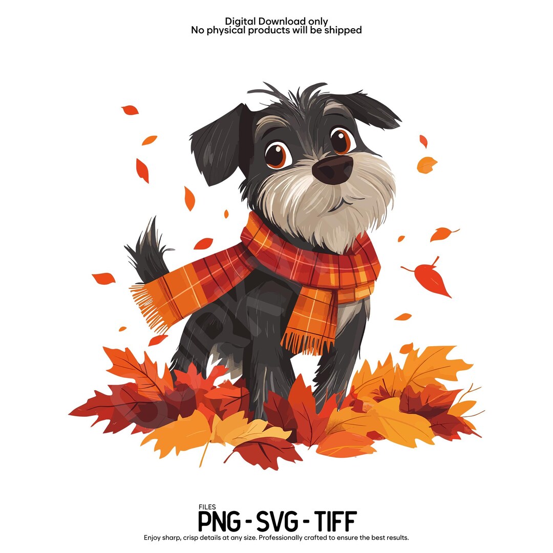 Cute Dog Autumn PNG, Dog Cute Fall PNG Svg, Fall Puppy Clipart, Autumn ...