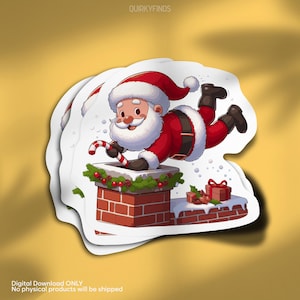 Santa Chimney PNG, Funny Santa Png, Christmas Chimney, Christmas ...