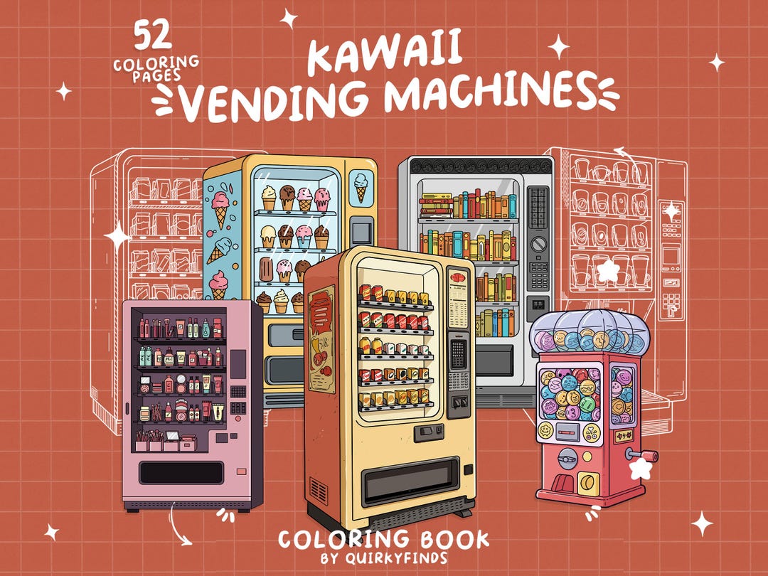 Vending Machine Coloring Arcade 3d Coloring Book Super Cute Coloring ...