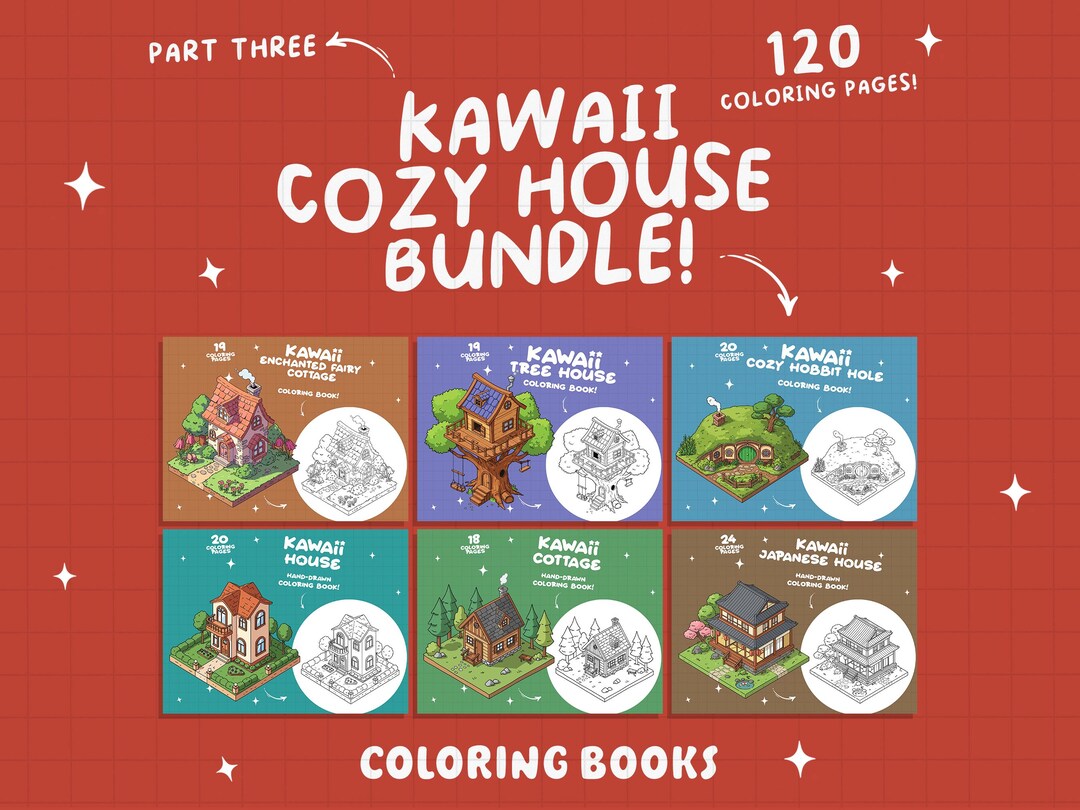 Cozy House Coloring Exterior Cottage Coloring Rustic Pocket Coloring ...