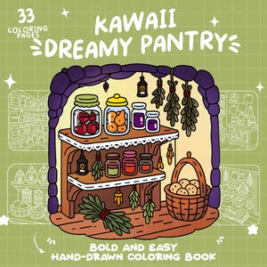 Pantry Coloring Shelf Bold Easy Coloring Book Kitchen Coloring Comfy ...