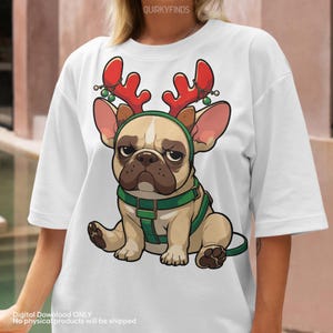 Grumpy Bulldog Cute Dog Christmas PNG, Funny Dog Christmas Stickers ...
