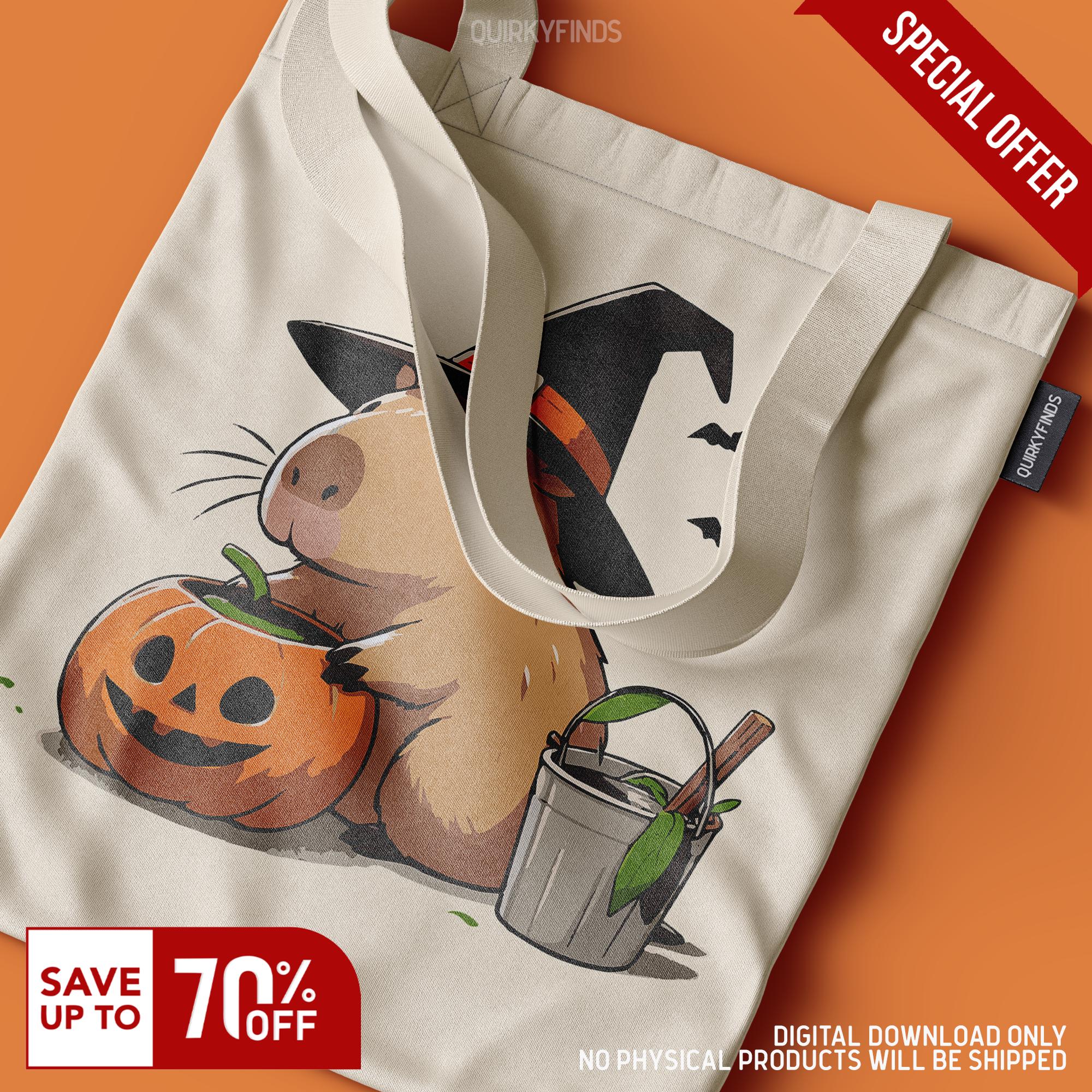 Cute Capybara Funny Halloween Decor Halloween Cute Animals Shirt Design ...