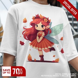 Cute Fall Fairy PNG, Autumn Fairy Clipart, Fall Girl PNG, Cute Fairy Clipart, Woodland Fairy Art ...