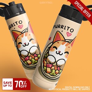 Purrito Wrap Cat Burrito Kawaii Cat Stickers PNG Food Cat Lover Gift ...