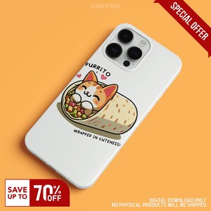 Purrito Wrap Cat Burrito Kawaii Cat Stickers PNG Food Cat Lover Gift ...