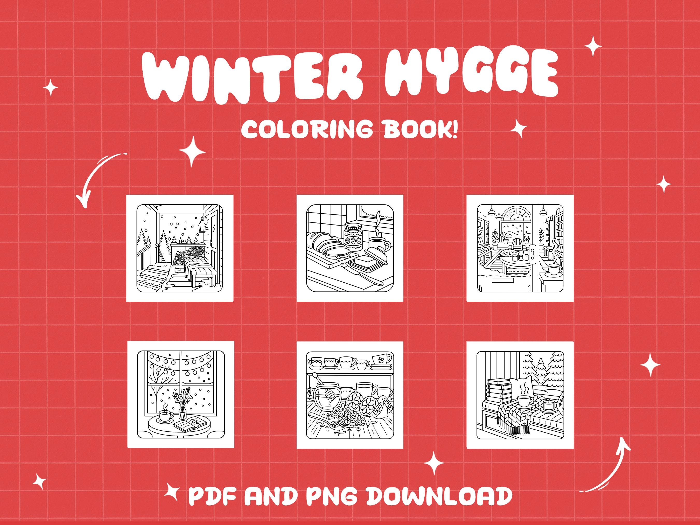 Cozy Winter Coloring Book Winter Hygge Coloring Pages Bold Easy ...