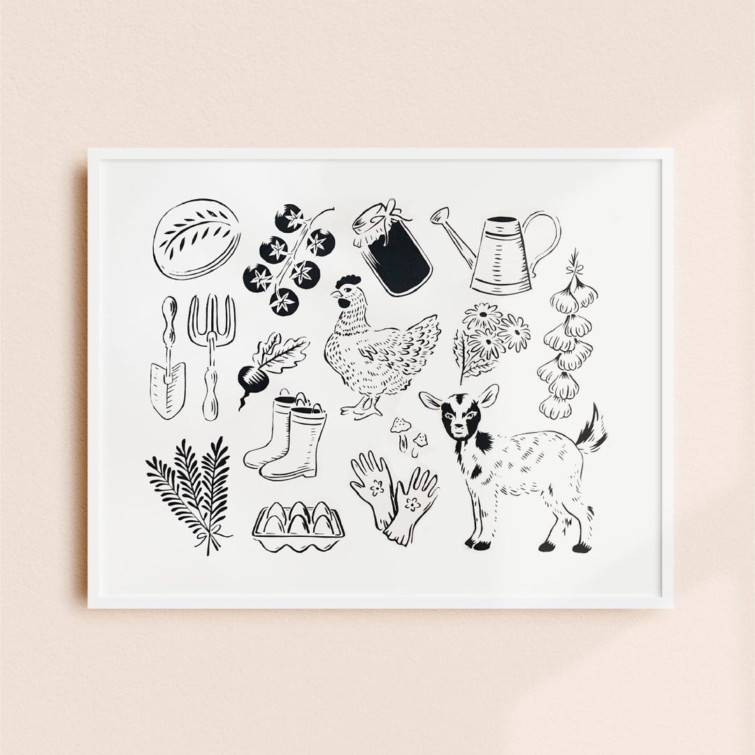 Homestead Art Print Kitchen Wall Art Handmade Vintage Inspired Wall ...