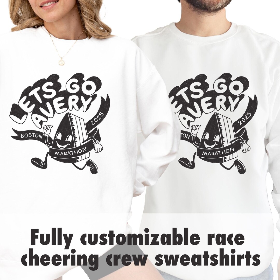 Fully Custom Marathon Support Crew Sweatshirt Personalized Family ...