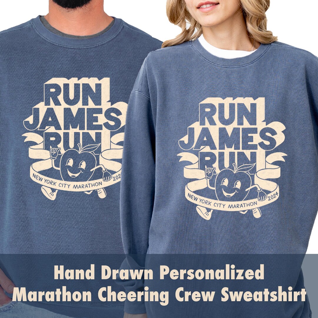 Personalized Marathon Support Crew Sweatshirt Custom Family Matching ...