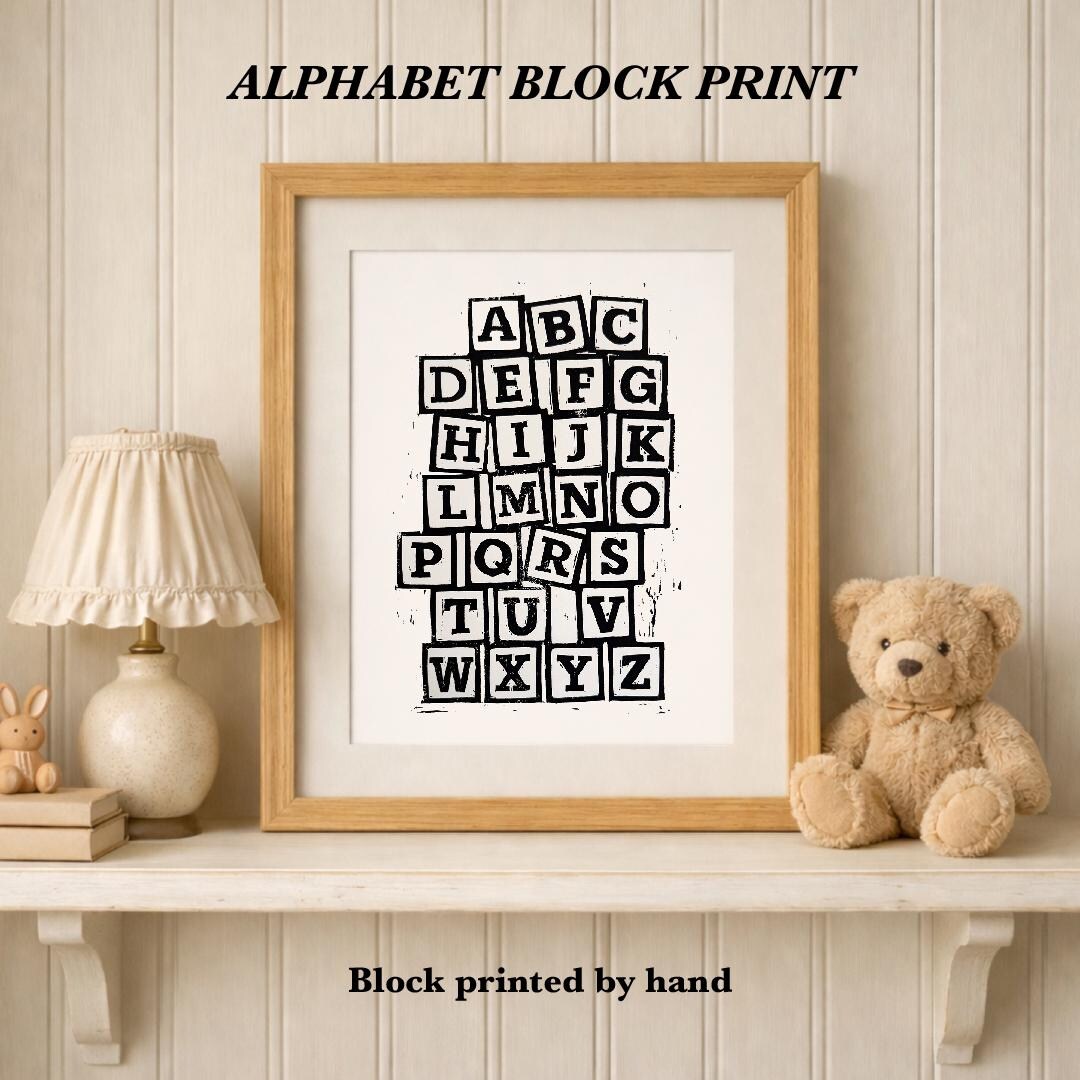 Alphabet Art Print Nursery Wall Art Children's Room Abcs Block Print ...