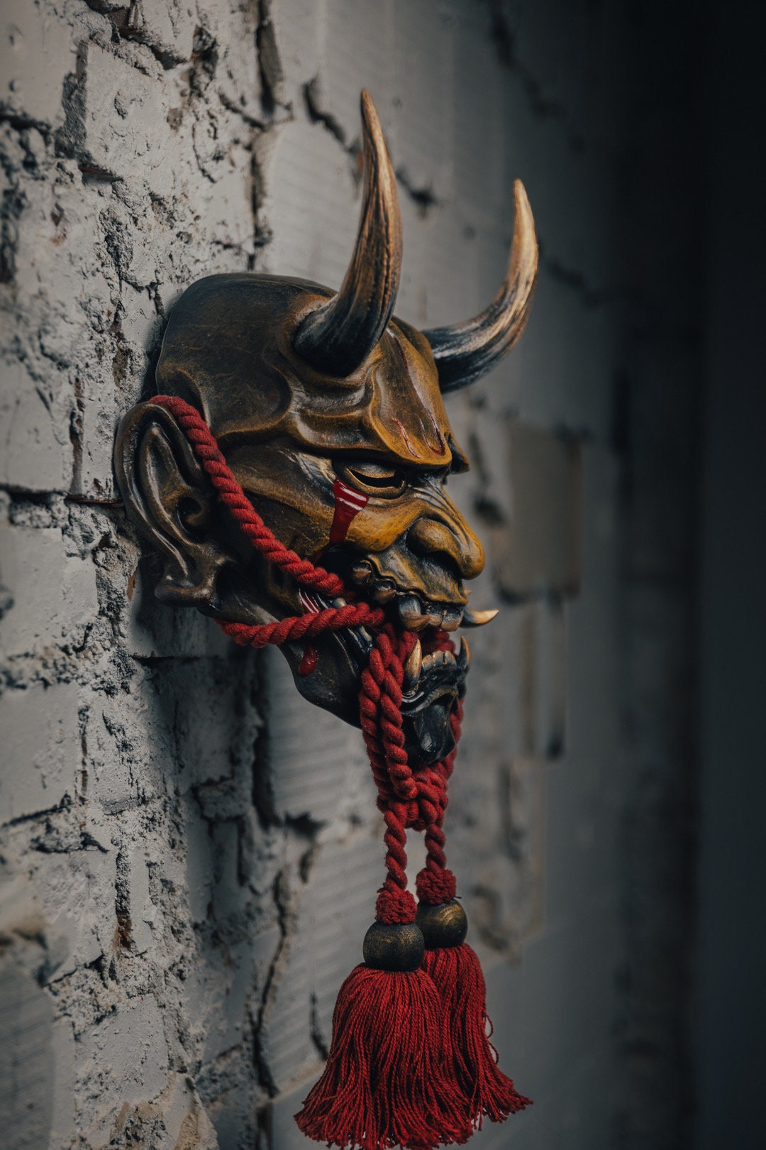 NA ŻĄDANIE Maska Oni Yokai Nr 5 „godność” - Etsy