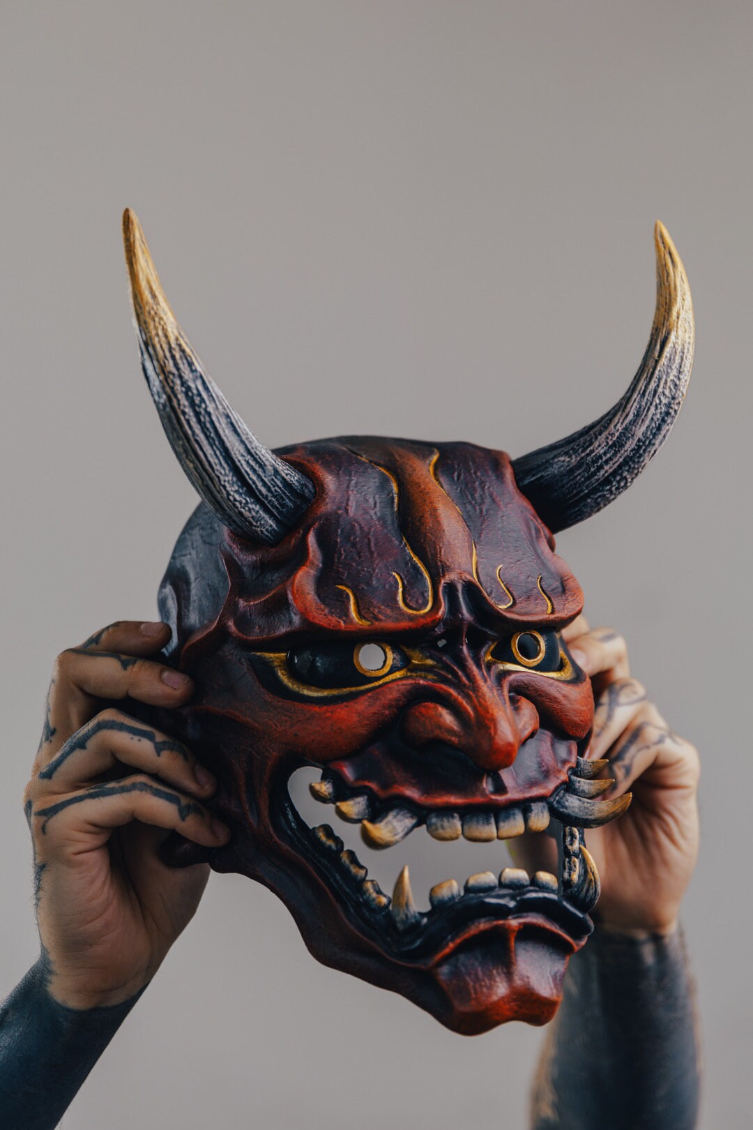Japanese Oni Yokai Mask 1st - Etsy