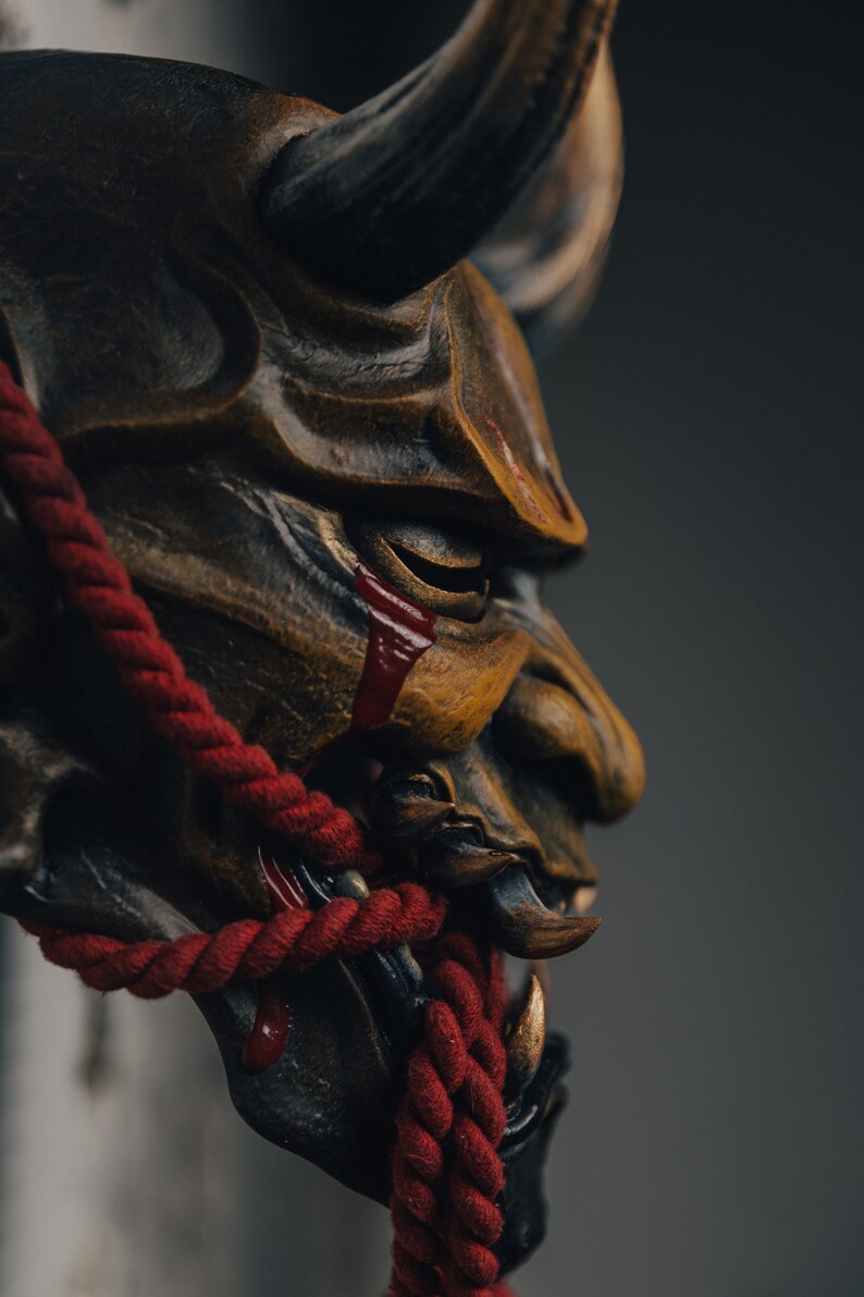 NA ŻĄDANIE Maska Oni Yokai Nr 5 „godność” - Etsy
