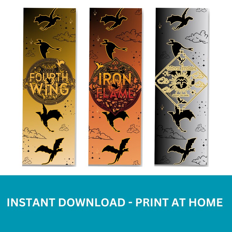 The Empyrean Series-inspired Printable Bookmarks | Fourth Wing, Iron ...