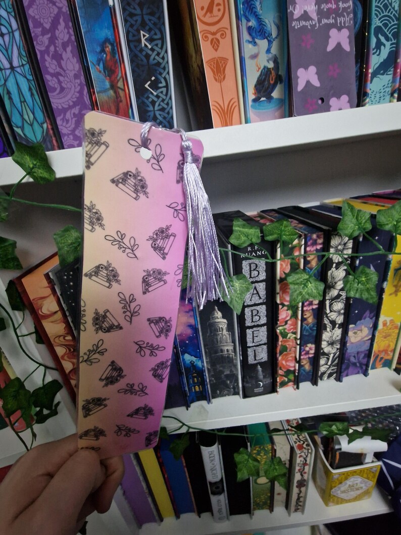 Floral Open Book Laminated Bookmarks Set of 2 Elegant Page Markers ...