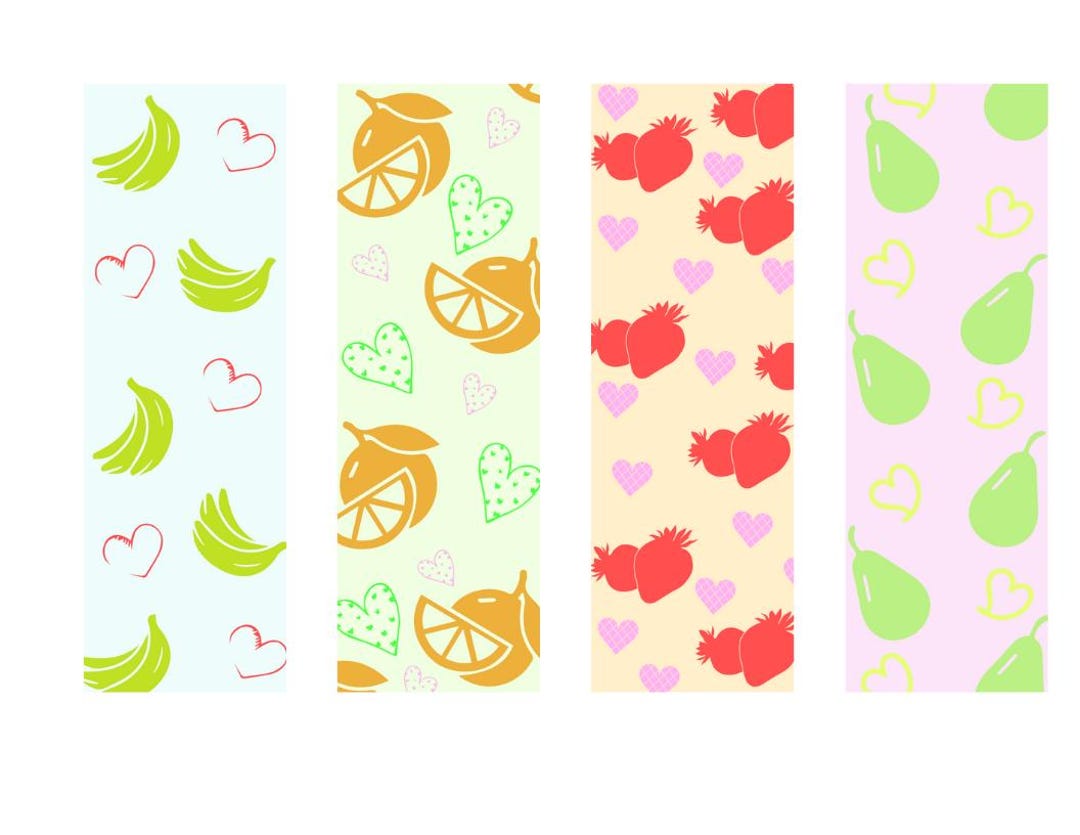 Printable Funky Fruit Bookmarks Colorful Fruit-themed Page Markers ...