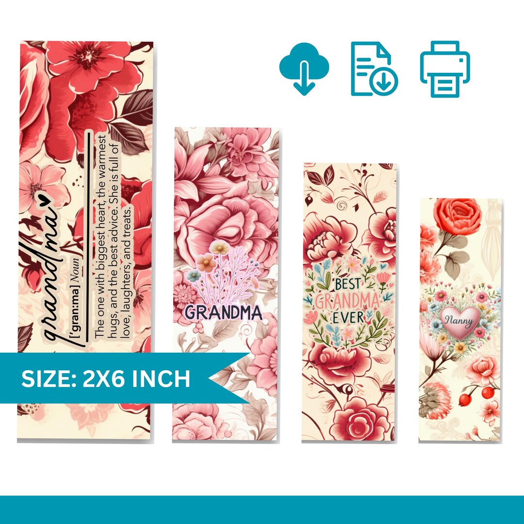 Printable Mother’s Day Bookmarks for Grandma | Digital Download | DIY ...