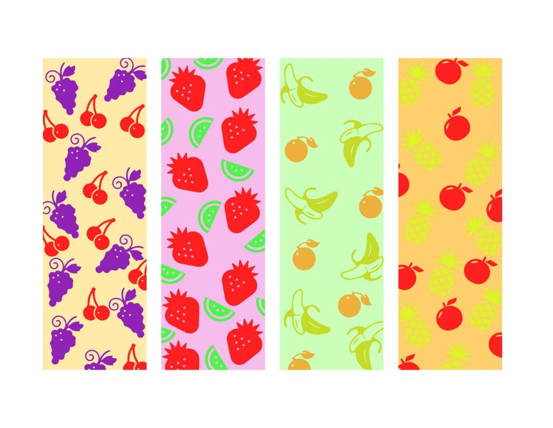 Printable Funky Fruit Bookmarks 2. Colorful Fruit-themed Page Markers ...