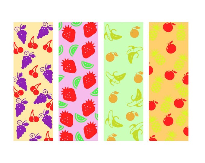 FRUIT Printable Bookmark Templates, Paper Craft Game for Kids ...