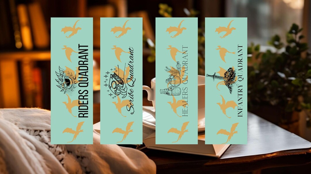 Fourth Wing Inspired Fantasy Printable Bookmarks DIY Digital Download ...
