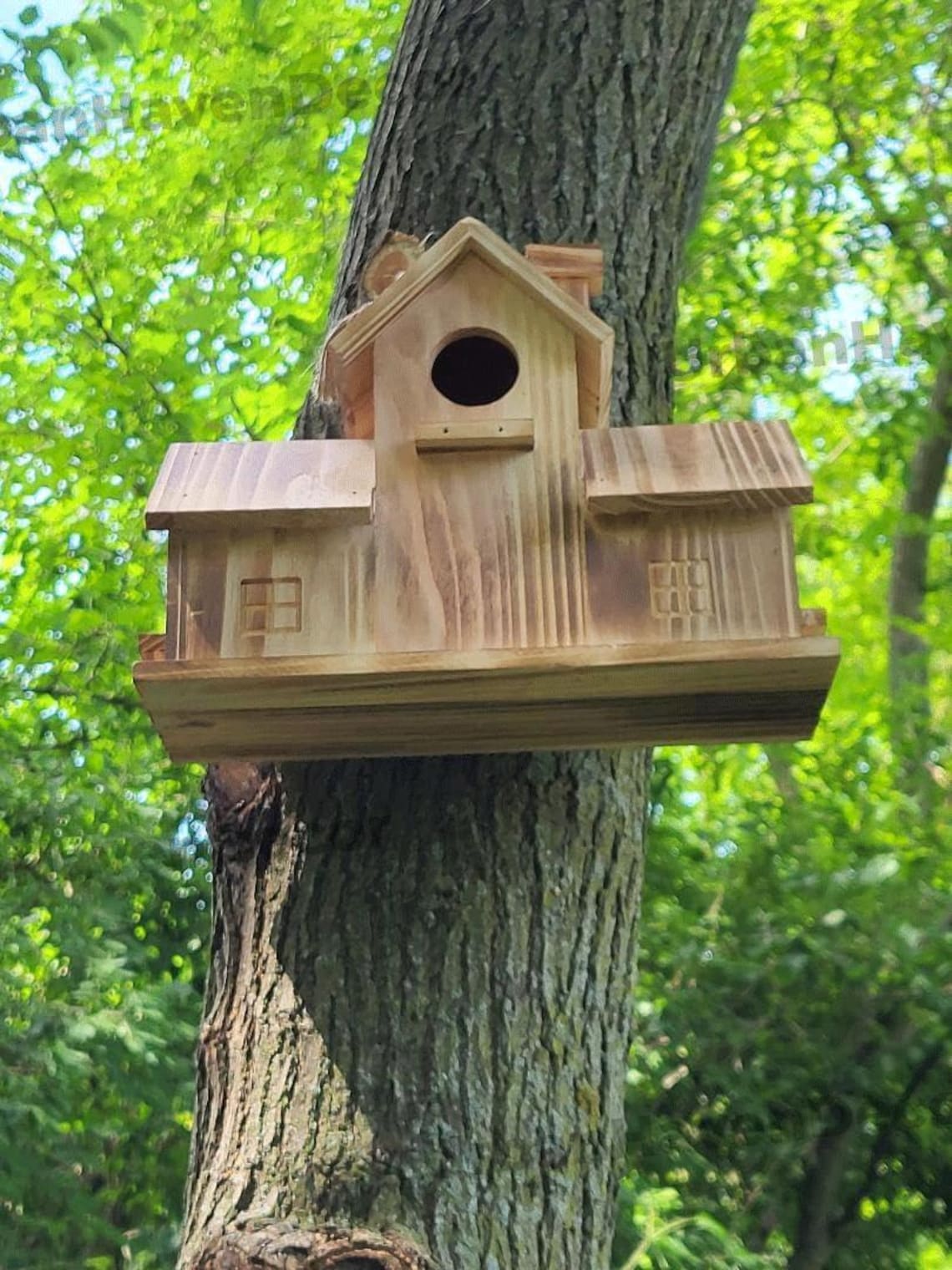 3 Hole Wooden Bird Houses for Outside | Bird House Plans | Bird Feeder ...