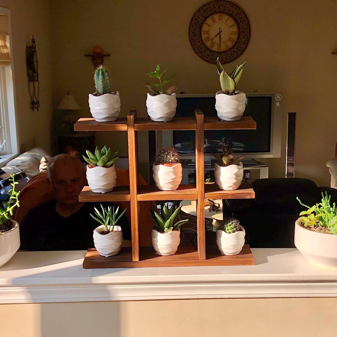 Multi Tiers Wood Desktop Plant Stand Indoor Plant Pot Flower Stand ...