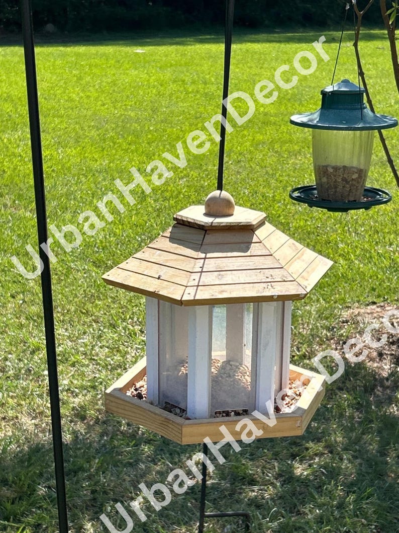Wood Large Gazebo Hanging Bird Feeder for Outside Handmade Bird Feeder ...