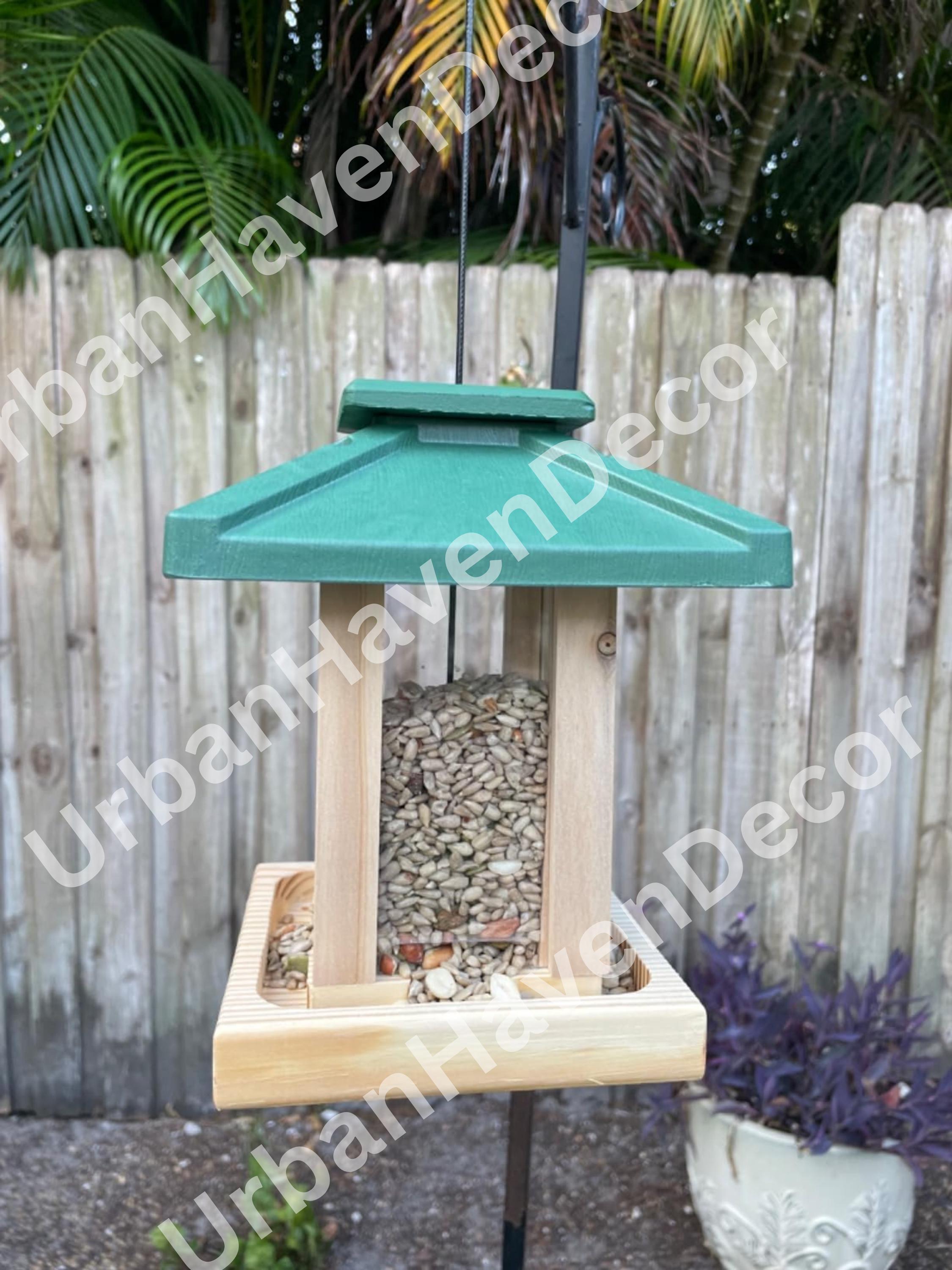 Wood Large Gazebo Hanging Bird Feeder for Outside Handmade Bird Feeder Modern Bird Feeder Bird ...