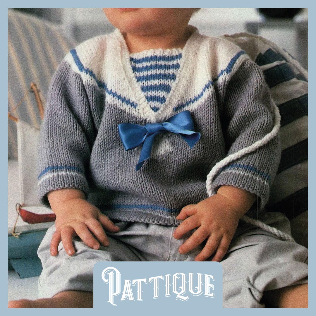 Beautiful Baby Boy's Sailor Top and Beret Knitting Pattern - Easy Knit ...