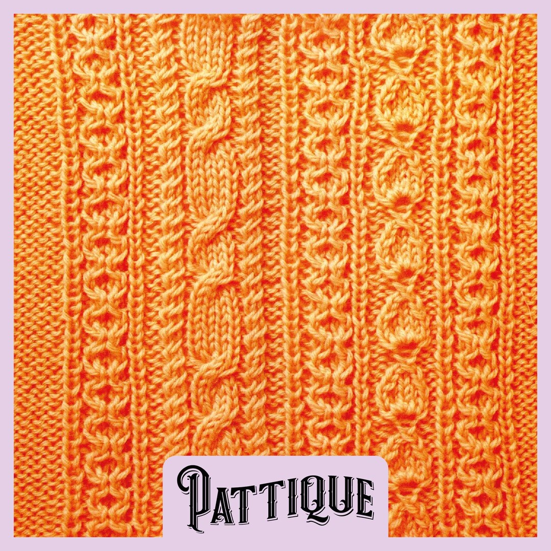 Cable and Twist Stitch Panels Stitch Detail Vintage Knitting Pattern ...