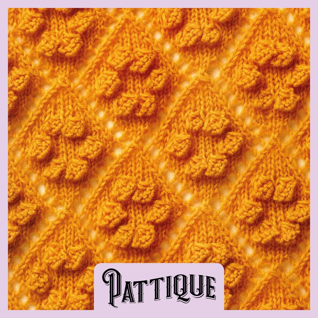 Bobbles in Lace Diamonds Stitch Detail Vintage Knitting Pattern Instant ...