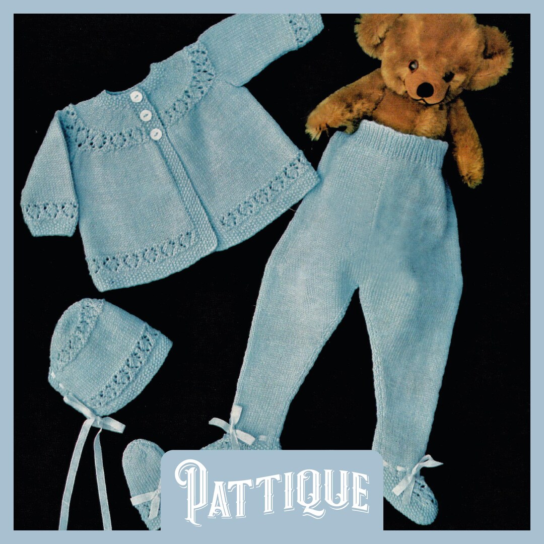 Beautiful Baby Pram Set Knitting Pattern - Baby's Coat, Leggings ...