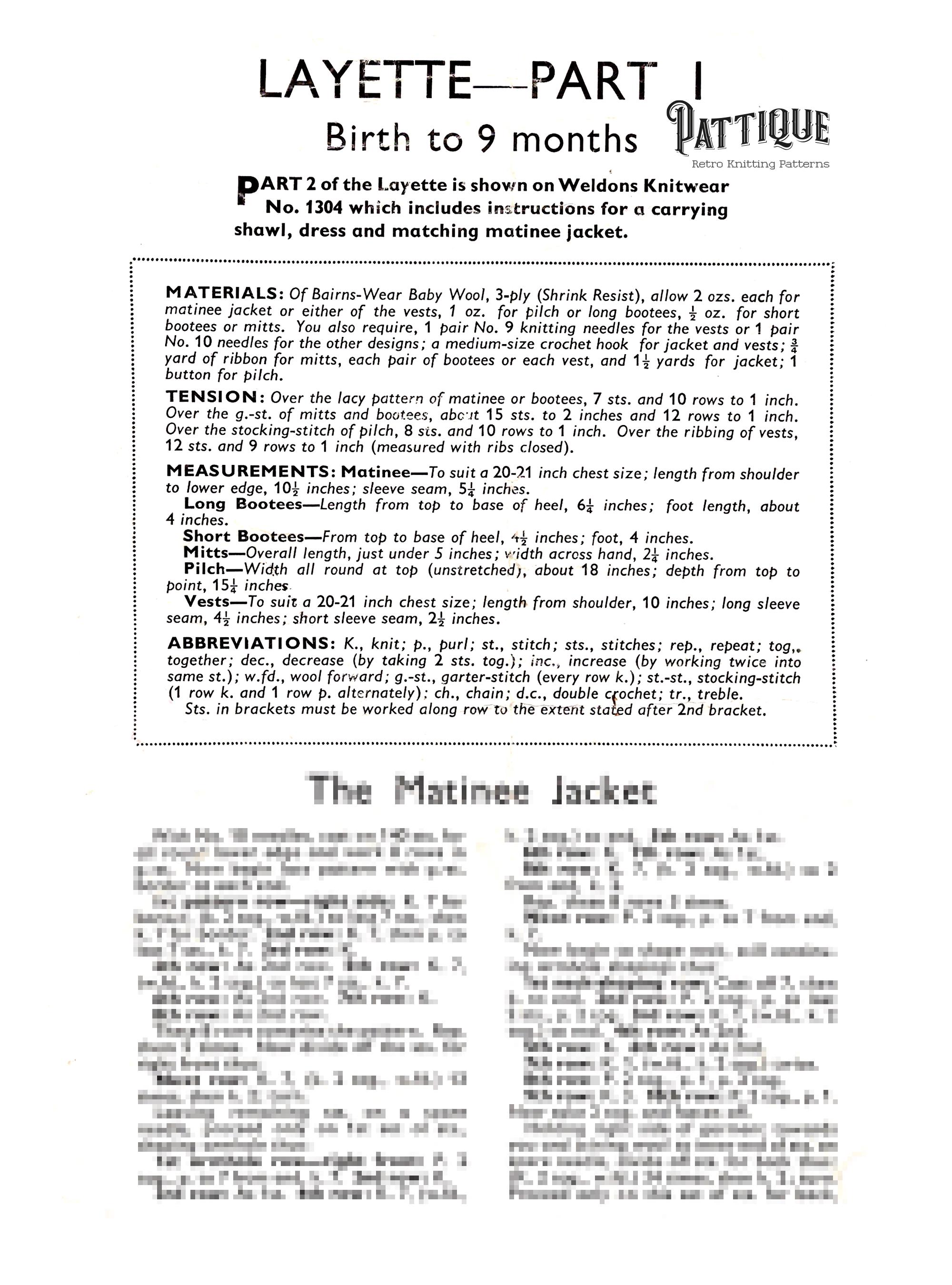 Beautiful Vintage Baby Knitting Pattern (0-9 Months) Baby's Jacket ...