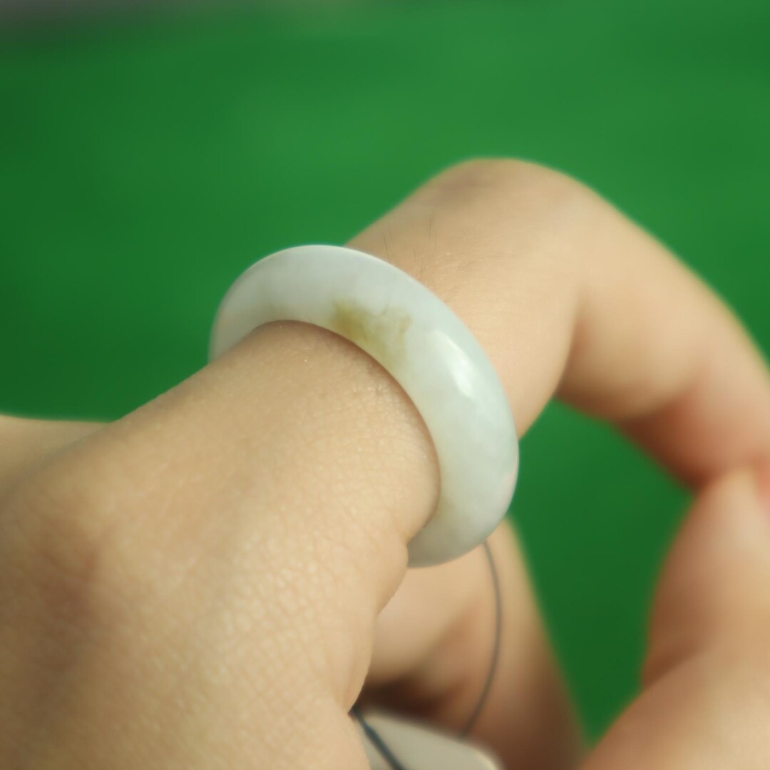 Burmese White Jade Ring, Natural Grade A Jadeite - Etsy