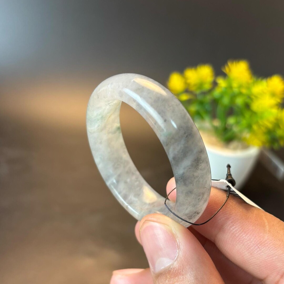 40.9MM Gray Marble Burmese Jadeite Bangle, Untreated Healing Stone - Etsy