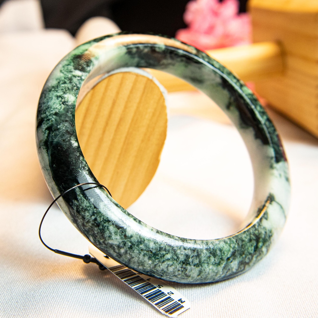 Burmese Jadeite Bangle Bracelet: Natural Grade A Jade, 62.5mm - Etsy