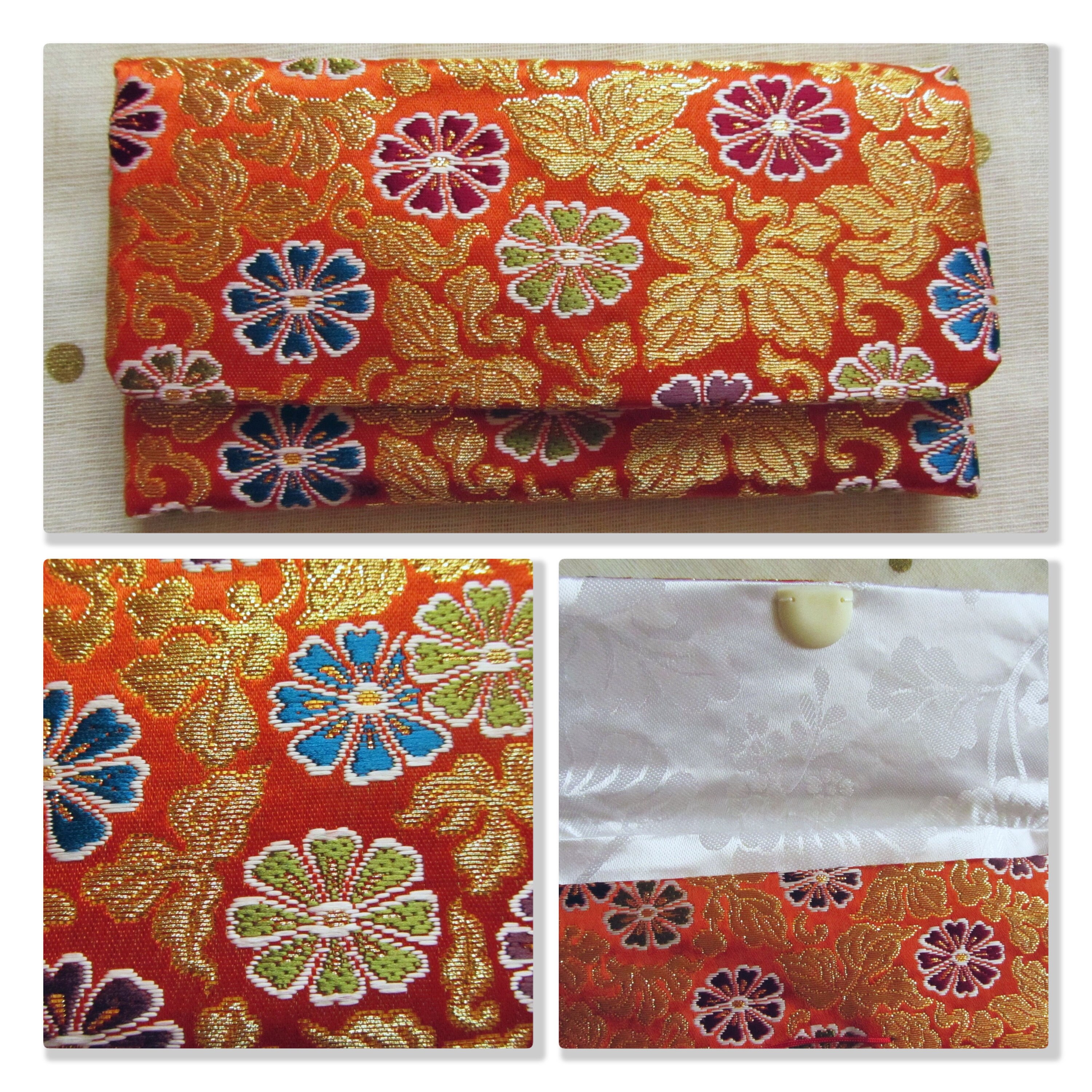 Vintage Japanese Kimono Kinran Silk Brocade Buddhist Prayer Bead Pouch ...