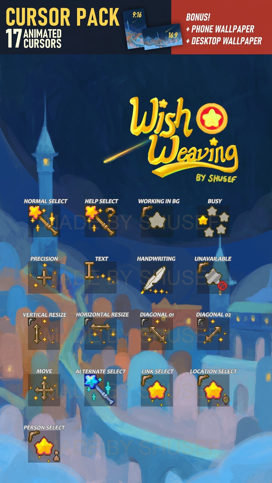 17 Animated Cursor Pack | Wishing Star Themed | + BONUS Wallpaper for ...