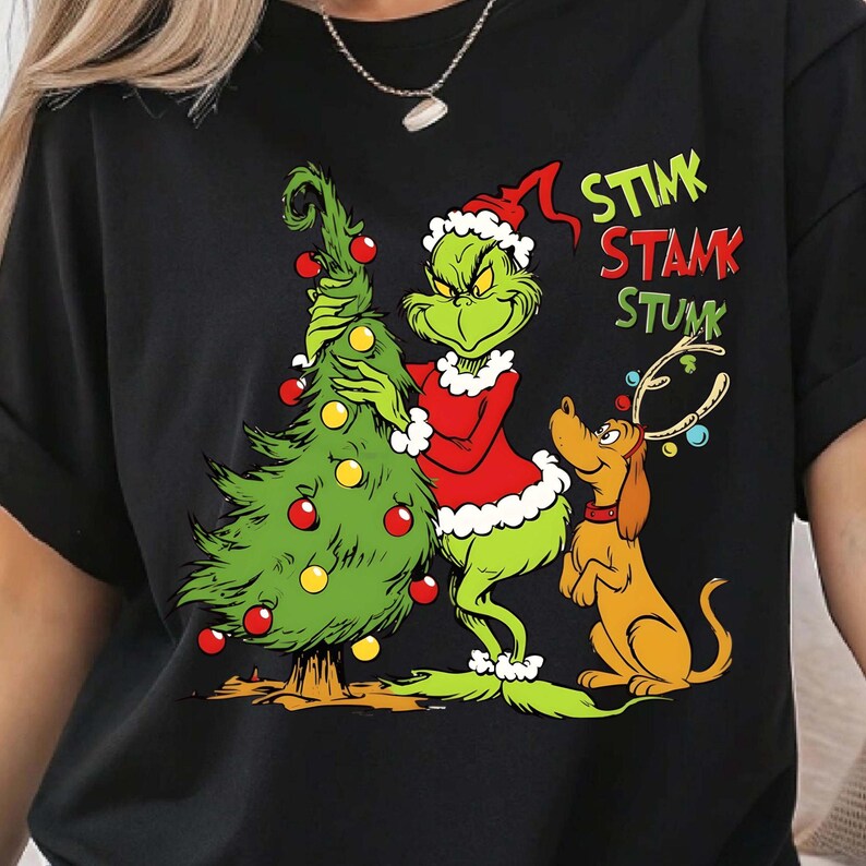 Preppy Christmas Movie Shirt Design, Green Monster PNG, Merry Christmas ...