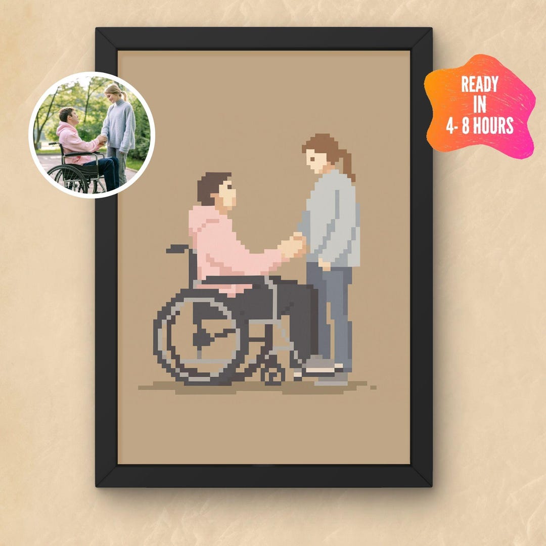 Custom Couple Pixel Art Portrait – Personalized 8-bit Style Digital ...