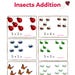 Insect Addition Pre-k, Kindergartner, 1st Grade Easy Addition Worksheet ...