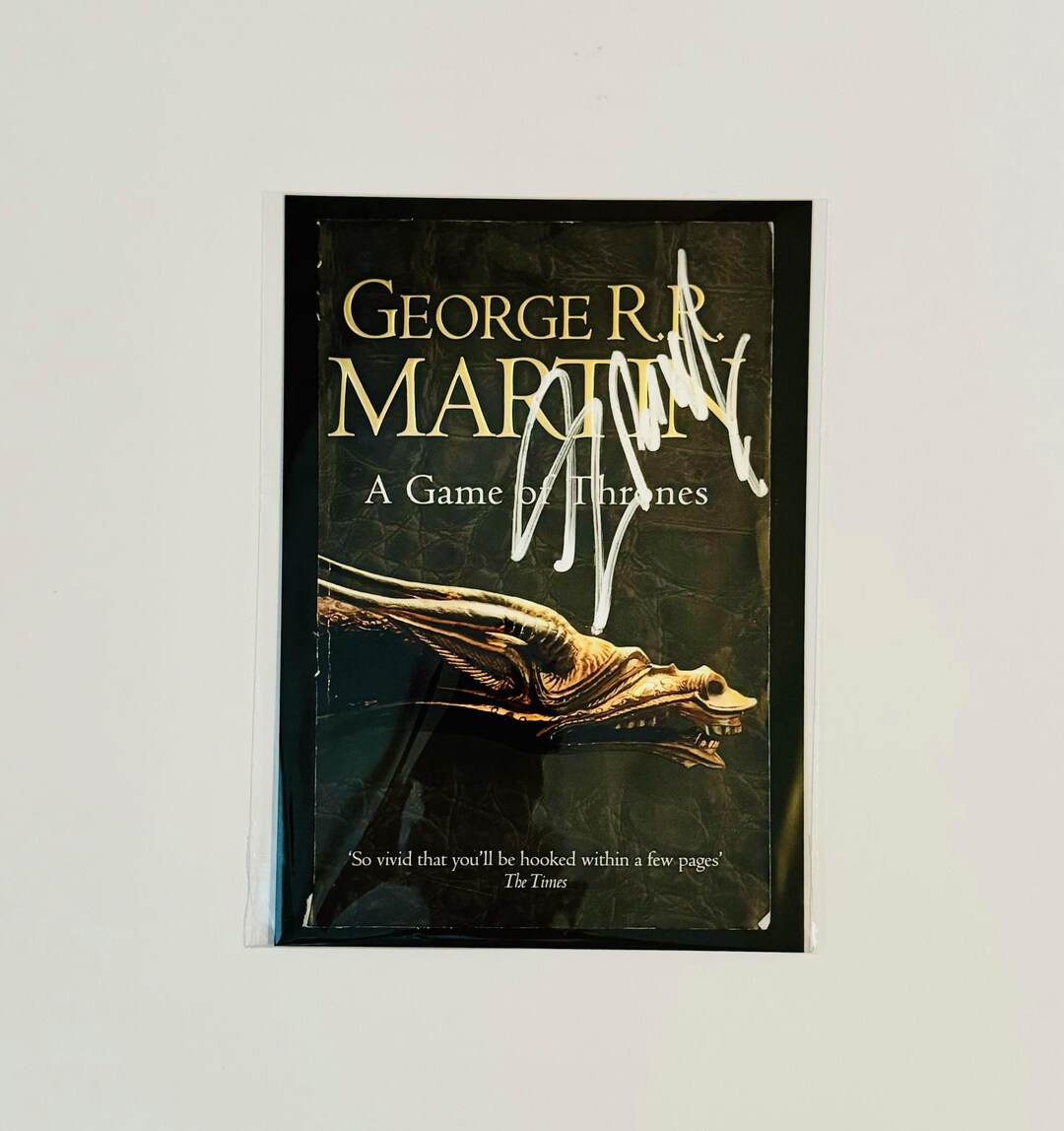 A Game of Thrones George R. R. Martin Book Cover Autographed - Etsy
