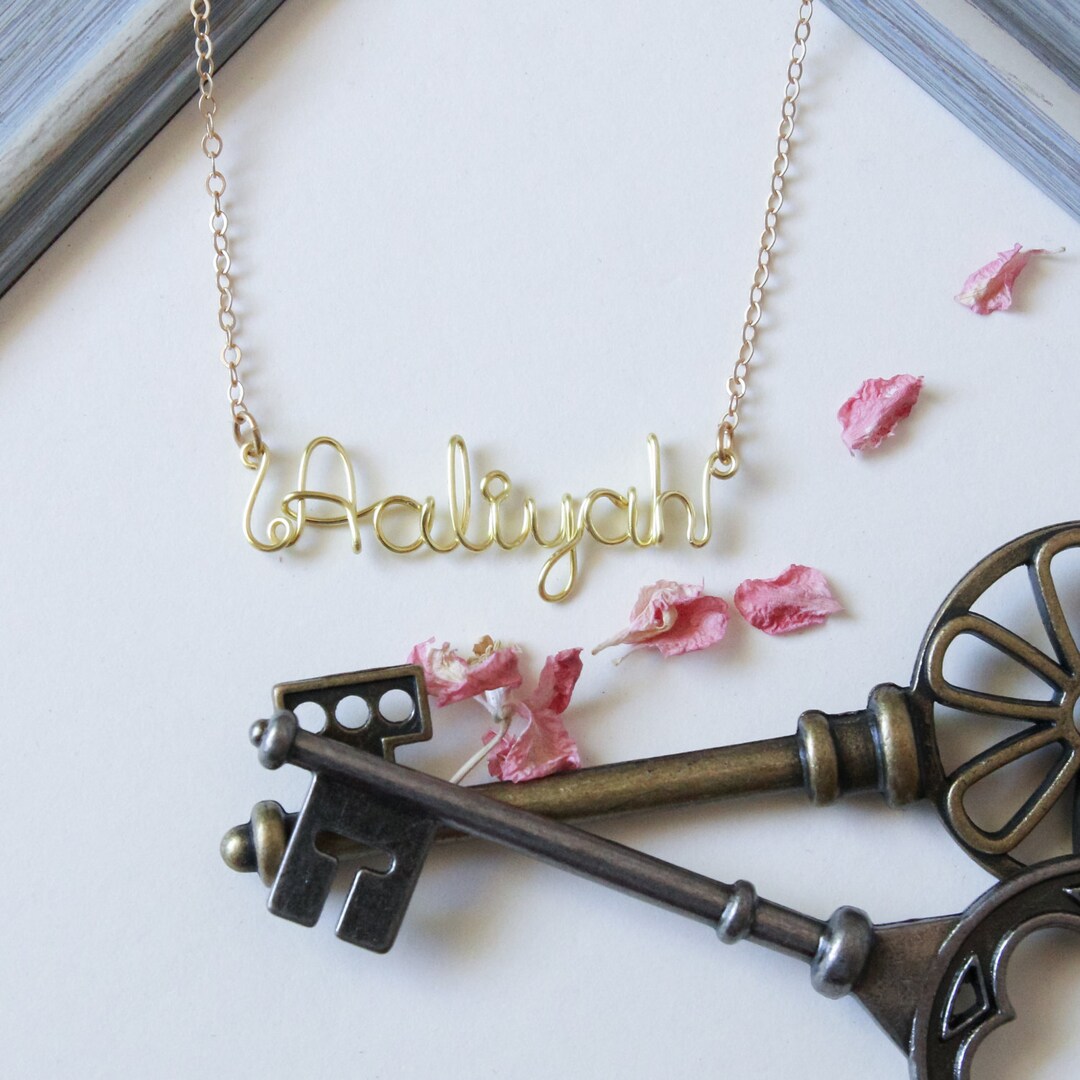 Name Necklace, Wire Name Necklace, Custom Name Necklace, Personalized ...